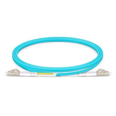 China LC/UPC to LC/UPC Duplex OM4 Multimode Fiber Optic Patch Cord with PVC Jacket for sale