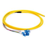 China LC UPC 12 Fibers G.652.D Single Mode Bunch PVC 0.9mm with Jacket Fiber Optic Patch Cord for sale