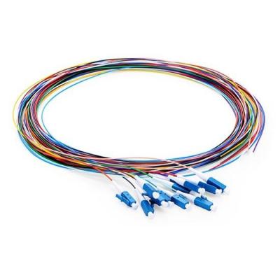 China LC UPC 12 Fibers G.652.D Single Mode Unjacketed Color-Coded Fiber Optic Patch Cord FOPT for sale