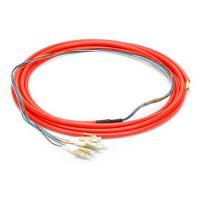 China LC UPC 12 Fibers OM1 Multimode Fiber Optic Patch Cord with PVC 0.9mm Jacket FOPT for sale