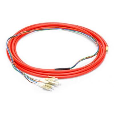 China LC UPC 12 Fibers OM1 Multimode Fiber Optic Patch Cord with PVC 0.9mm Jacket FOPT for sale