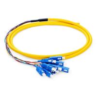 China SC UPC 12 Fibers G.652.D Single Mode Bunch PVC 0.9mm with Jacket Fiber Optic Patch Cord for sale
