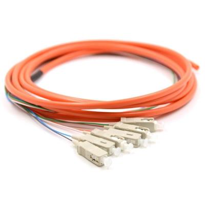 China SC UPC 12 Fibers OM1 Multimode Bunch PVC 0.9mm Fiber Optic Patch Cord with Jacket FOPT for sale