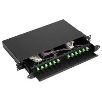 China 12 Core Fiber Optic Patch Panel with SC Simplex Adapters and Cold Roll Steel Construction for sale