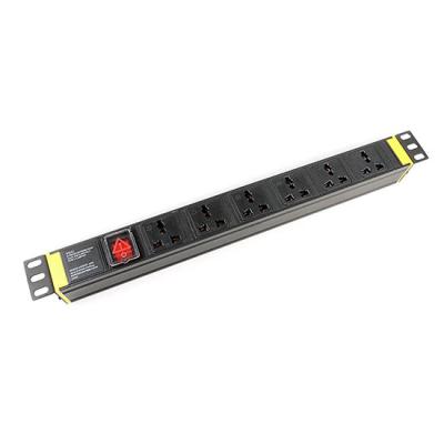 China 1U Thickness 6 Way Cabinet PDU Power Distribution Unit with Switch 250V 10A Universal for sale
