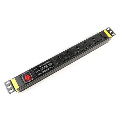 China 1U Thickness 6 Way Cabinet PDU with Switch and 3D Light for Data Centers for sale