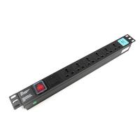 China 1U Thickness 6 Way Output Cabinet PDU with Single Lighting Protection and USB 250V 10A Universal Power Distribution Unit for sale