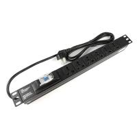 China 1U Thickness 6 Way Output Cabinet PDU with Power Light and 1P Air Circuit Breaker 250V 10A Universal for sale