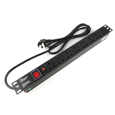China 1U Thickness 8 Way Cabinet PDU with Overload Protection and Switch for Data Centers for sale