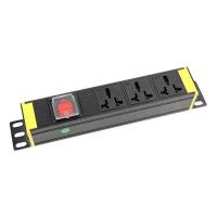 China 1U Thickness 3 Way Output Cabinet PDU with Switch 250V 16A Universal Power Distribution Unit for sale