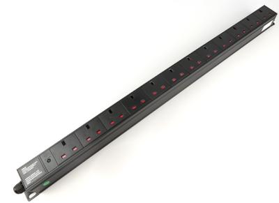 China 1U Thickness 12 Way Cabinet PDU with Power Light Indicator for Data Centers and Enterprise Networks for sale