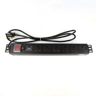 China 1.5U Thickness 6 Way Cabinet PDU with Overload Protection and 3D Light for Data Centers for sale