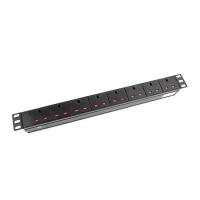 China 1U Thickness 8 Way Cabinet PDU Power Distribution Unit with 250V 13A UK Socket for sale