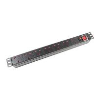 China 1U Thickness 7 Way Cabinet PDU with Overload Protection and Switch for Data Centers for sale