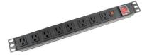 China 1U Thickness 8 Way Output Cabinet PDU with Overload Protection and Switch 125V 15A UL for sale