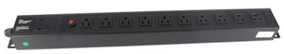 China 1.5U Thickness 10 Way Cabinet PDU with Overload Protection 125V 15A UL for sale