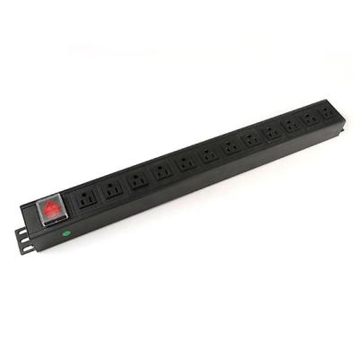 China 1.5U Thickness 12 Way Output Cabinet PDU Power Distribution Unit with 125V 15A UL Rating for sale