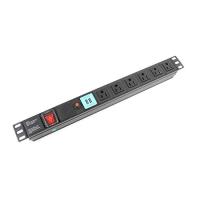 China 1U 6 Way Cabinet PDU Power Distribution Unit with Switch and Overload Protection and USB 125V 15A UL for sale