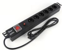 China 1U Thickness 6 Way Cabinet PDU with Switch and Overload Protection for Data Centers for sale