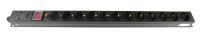 China 1U Thickness 12 Way Cabinet PDU with Overload Protection and Switch for Data Centers 250V 16A for sale
