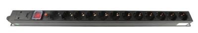China 1U Thickness 12 Way Cabinet PDU with Overload Protection and Switch for Data Centers 250V 16A for sale