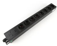 China 1.5U Thickness 8 Way Cabinet PDU Power Distribution Unit with 250V 16A France Socket for sale