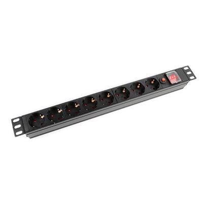 China 8 Way 1U Thickness Schuko PDU Power Strip with Switch and Overload Protection 250V 16A for sale