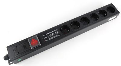 China 1.5U Thickness 6 Way Cabinet PDU Power Distribution Unit with 250V 16A Output for Data Centers for sale