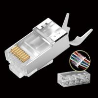 China CAT7 Modular Plug Shielded Round 1.30mm Insulation OD ZC-MP7-88SR130 8P/8C for sale