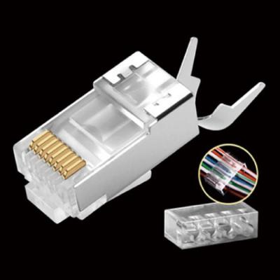 China CAT7 Modular Plug Shielded Round 1.30mm Insulation OD ZC-MP7-88SR130 8P/8C for sale