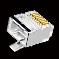 China Shielded Flat CAT5E Modular Plug ZC-MP5E88SFS-1 8P/8C Short Crystal Head for sale