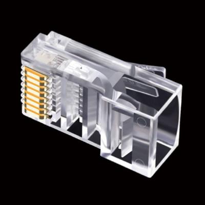 China ZC-MP5E88UR-1 8P/8C CAT5E Modular Plug Unshielded Round 4.7-5.2 Mm Cable Jack OD for sale
