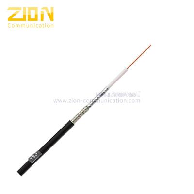 China Low Loss Flexible 195 Indoor / Outdoor Rated Coax Cable Double Shielded with Black PE Jacket By The Foot for sale