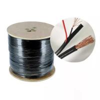 China Siamese RG59 B/U 2C 0.50 Figure 8 with power Coax communication cable RG59 CCTV cable for sale