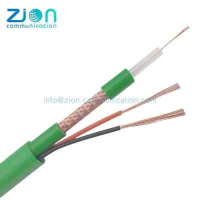 China Best Quality price of 100M 200M 500M manufacture KX6+2x0.75 Common Green Jacket KX6 cable CCTV for sale