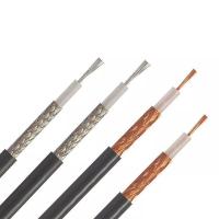 China RG6/U Coaxial Cable with 95% Bare Copper Braid, PVC Flame Retardant Jacket, and 75 Ohm Impedance for CCTV Applications for sale
