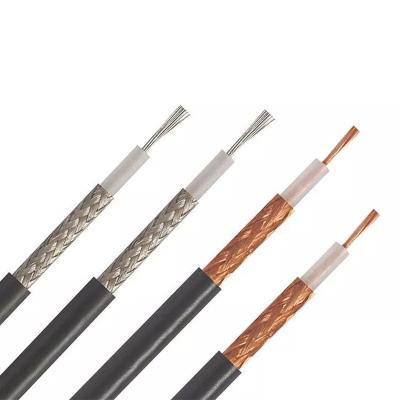 China RG6/U Coaxial Cable with 95% Bare Copper Braid, PVC Flame Retardant Jacket, and 75 Ohm Impedance for CCTV Applications for sale