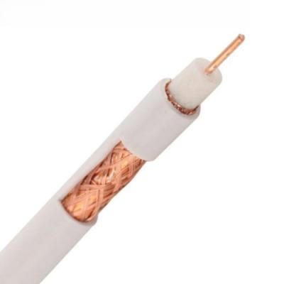 China RG59 CCTV Coaxial Cable with 95% Bare Copper Braid Shield 20 AWG BC Conductor and PVC CMP Jacket for Long CCTV Runs for sale