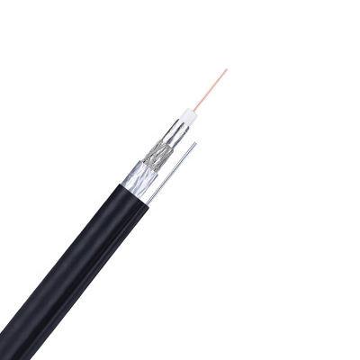 China quality rg11 Tri-Shield PVC jacket 75 Ohm CATV coaxial Cable with messenger wire for sale