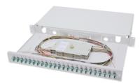 China 1U 19inch Full Loaded Slide Drawer Rack Mount Patch Panel in CRS Cold Rolled Steel for Fiber Optic Management for sale