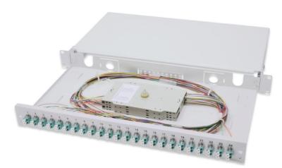 China 1U 19inch Full Loaded Slide Drawer Rack Mount Patch Panel in CRS Cold Rolled Steel for Fiber Optic Management for sale