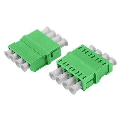 China LC APC QUAD Asymmetric Welding Fiber Optic Adapter with ≤ 0.2dB Alternating Loss and Ceramic or Metal Sleeve for Wide Temperature Range for sale