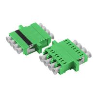 China LC APC QUAD Welding Symmetry-type Fiber Optic Adapter with Flange, ≤ 0.2dB Alternating Loss, Ceramic or Metal Sleeve for sale