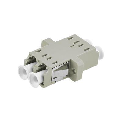 China LC MM DX One-piece Fiber Optic Adapter with Flange - ≤ 0.2dB Alternating Loss, Ceramic or Metal Sleeve, Wide Operating Temperature for sale