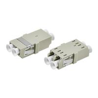 China LC MM DX One-piece Fiber Optic Adapter with ≤ 0.2dB Alternating Loss and Ceramic or Metal Sleeve for Wide Operating Temperature for sale