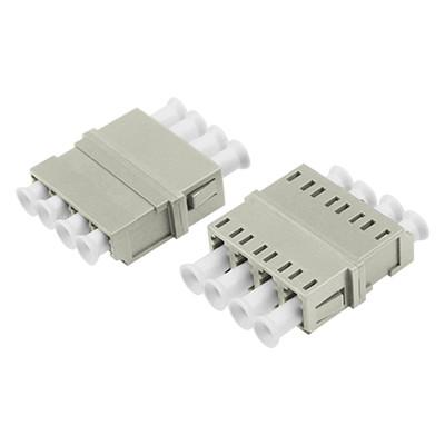 China LC MM QUAD Asymmetric Welding Fiber Optic Adapter with ≤ 0.2dB Alternating Loss and Ceramic or Metal Sleeve for Wide Temperature Range for sale