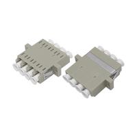 China LC MM QUAD One-piece Fiber Optic Adapter with Flange Featuring ≤ 0.2dB Alternating Loss Ceramic or Metal Sleeve and Wide Operating Temperature for sale