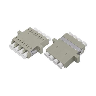 China LC MM QUAD One-piece Fiber Optic Adapter with Flange Featuring ≤ 0.2dB Alternating Loss Ceramic or Metal Sleeve and Wide Operating Temperature for sale