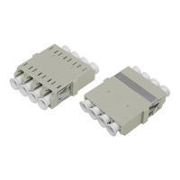 China LC MM QUAD One Piece Fiber Optic Adapter with ≤ 0.2dB Alternating Loss and Ceramic or Metal Sleeve for Wide Temperature Range for sale