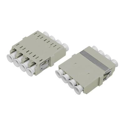 China LC MM QUAD One Piece Fiber Optic Adapter with ≤ 0.2dB Alternating Loss and Ceramic or Metal Sleeve for Wide Temperature Range for sale